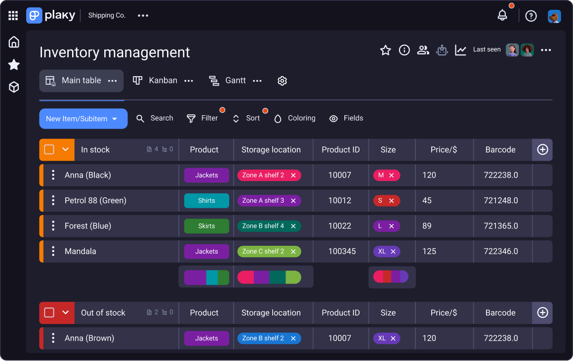 Inventory management software for effective order tracking - Plaky™