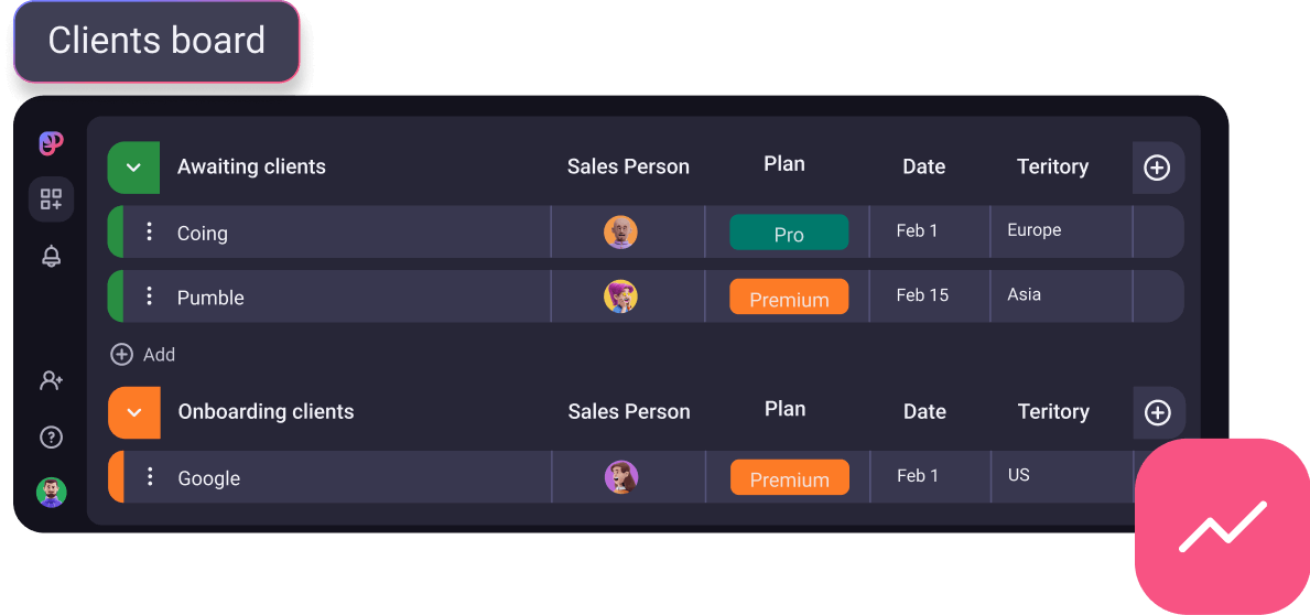 CRM project management software - Plaky