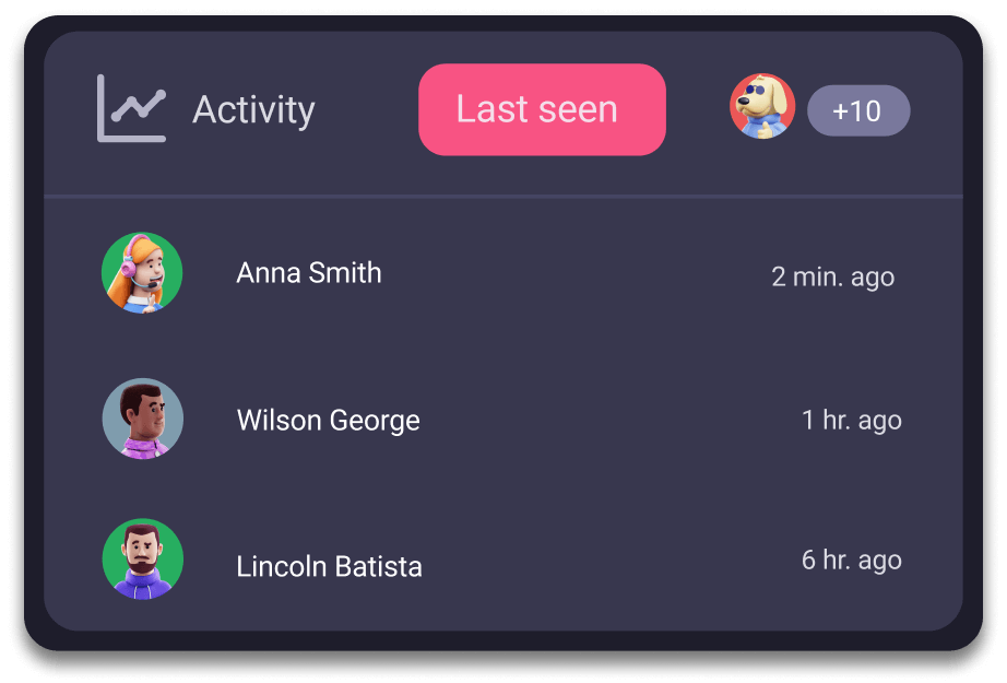 Stay informed about project actions with the activity log - Plaky™
