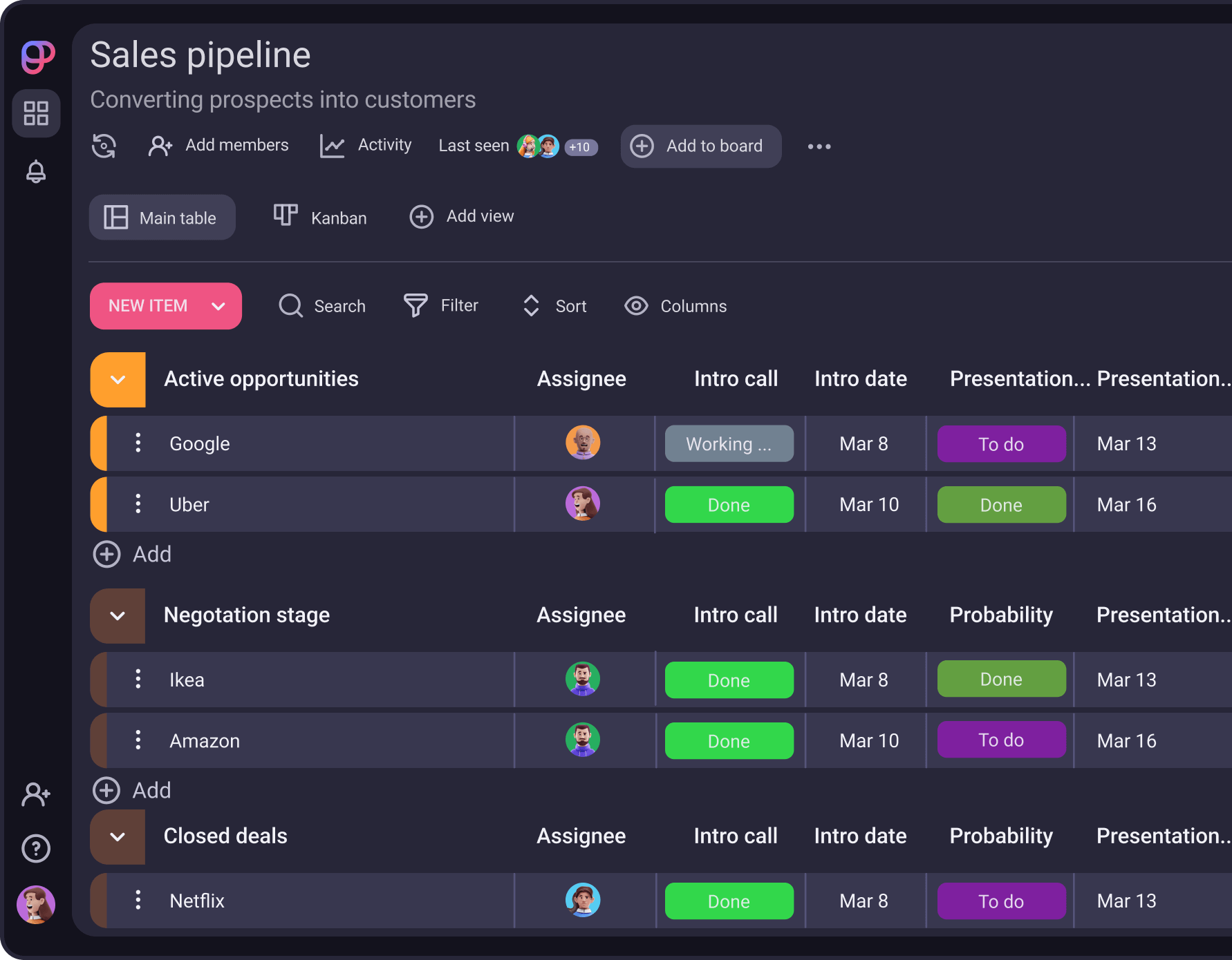 CRM project management software - Plaky™