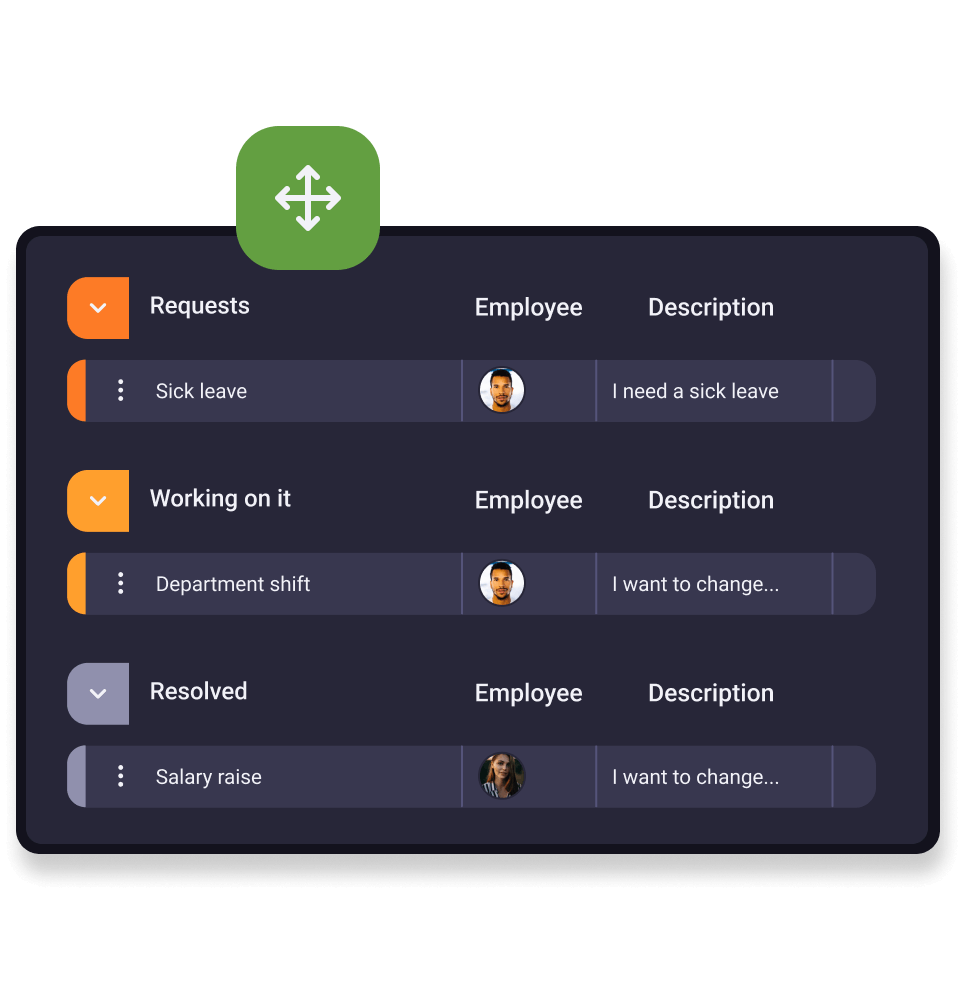 HR requests template - Plaky™