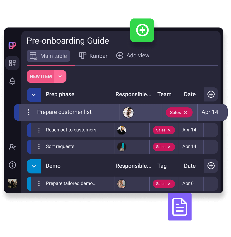 Pre-Onboarding Customers Template - Plaky™