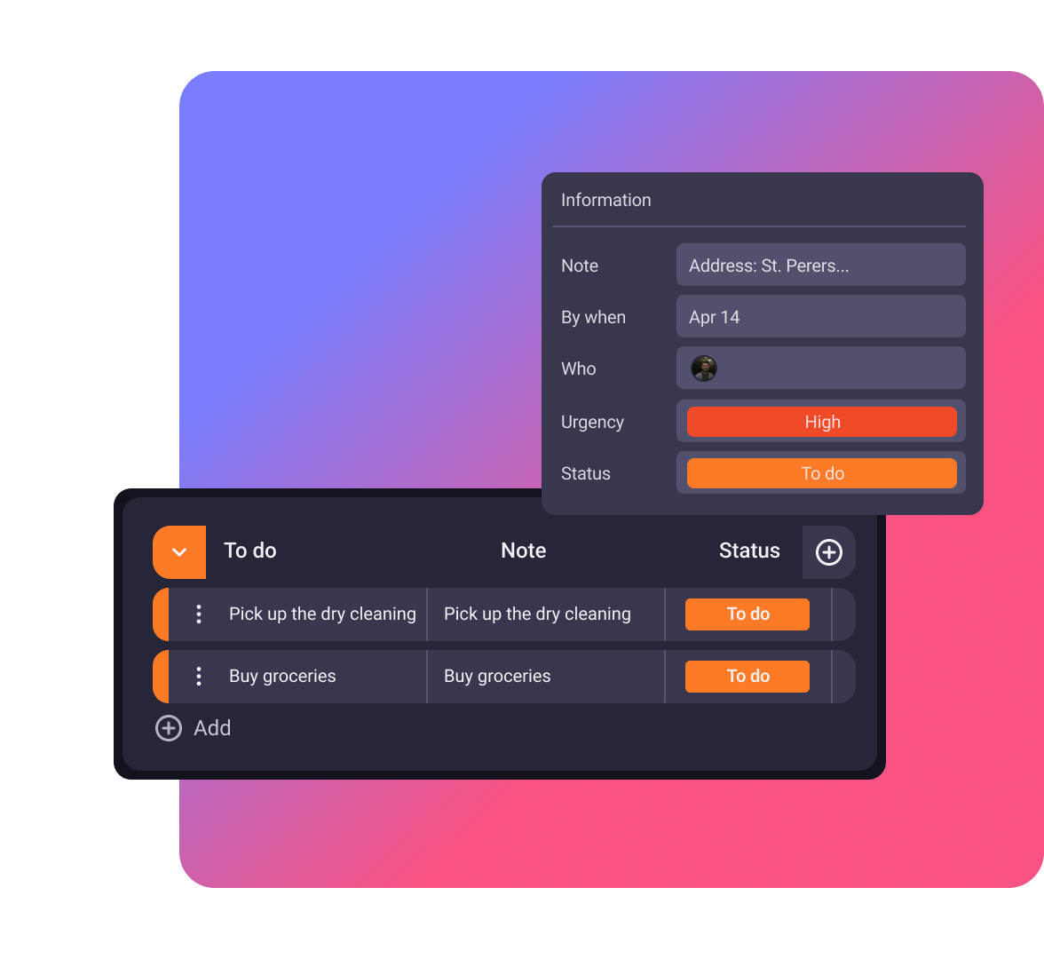 Personal Tasks Tracker Template - Plaky™