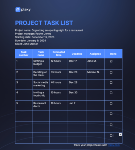 How to Create a Project Task List (+ Free Template)