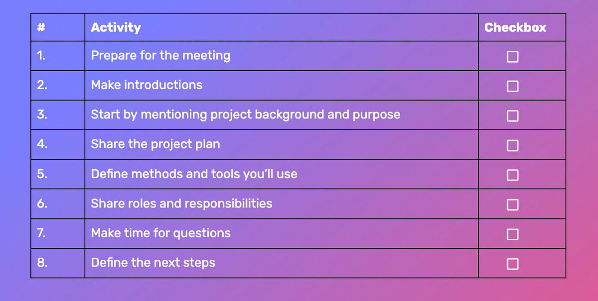Project kickoff meeting: what it is and how to run it - Plaky