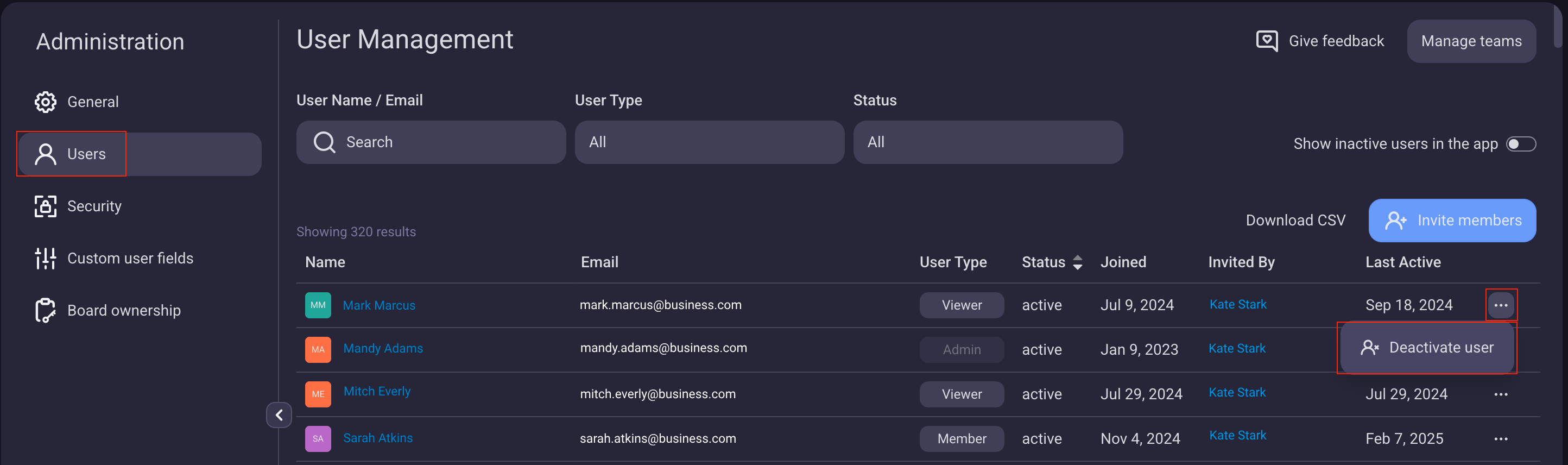 Deactivate and Delete Users - Plaky Help