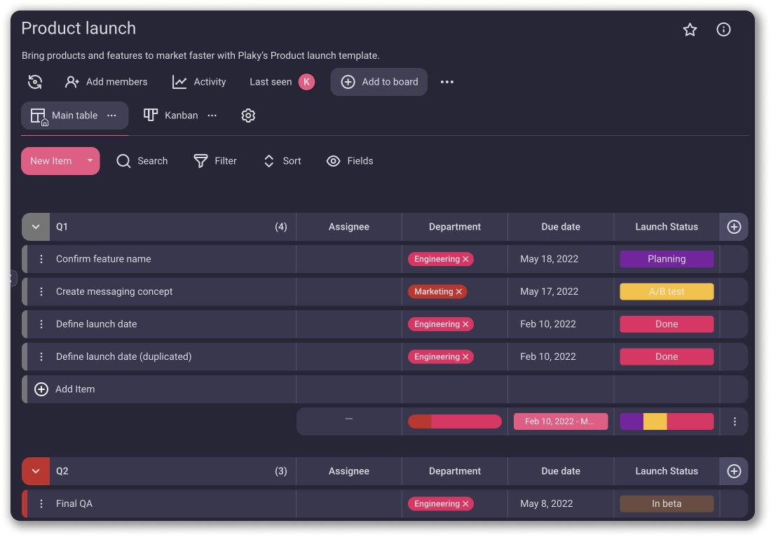 Board Template - Plaky Help
