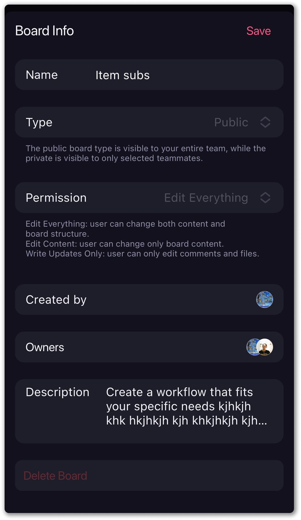 Manage Board on iOS App - Plaky Help