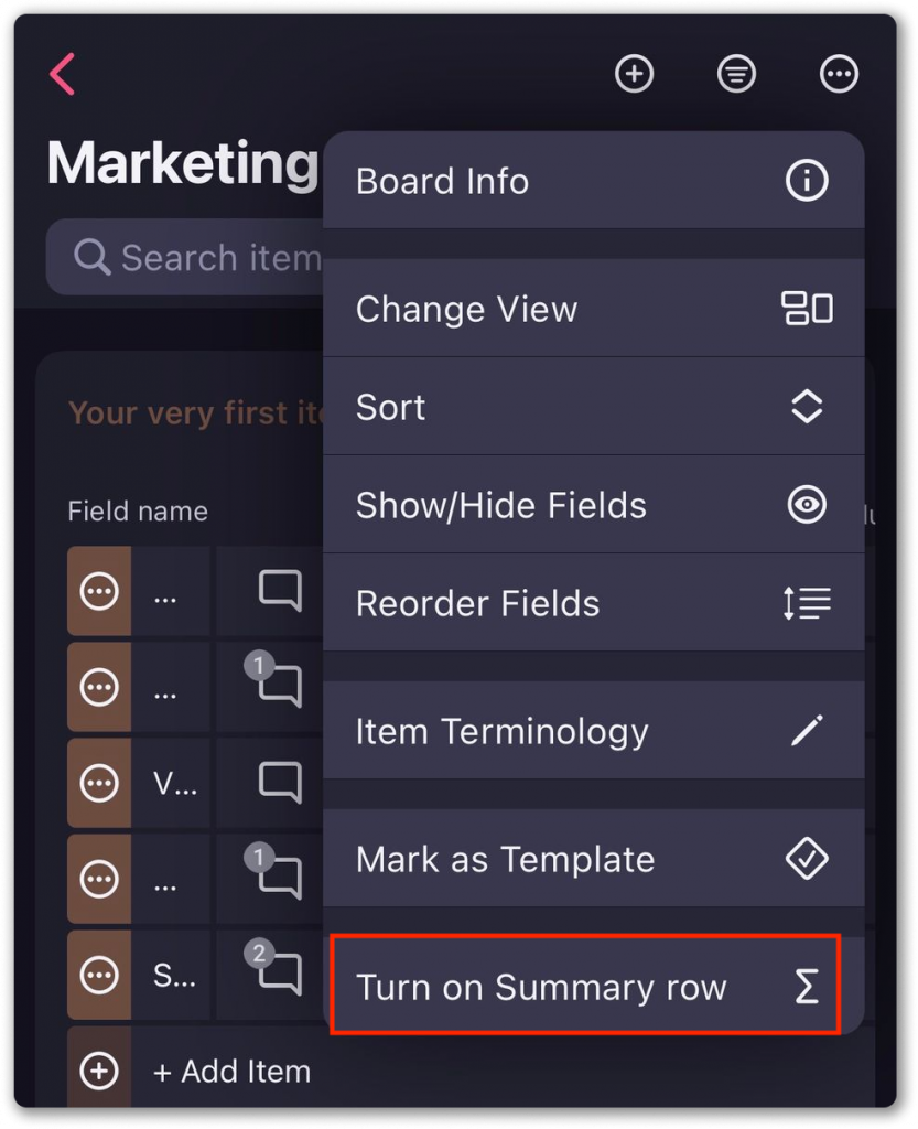 Summary Row - Plaky Help