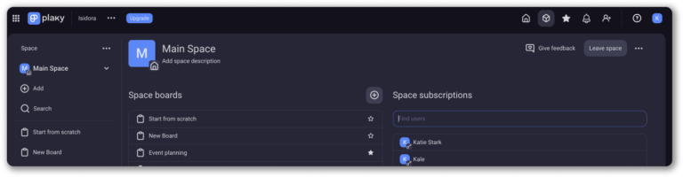 Space Overview - Plaky Help