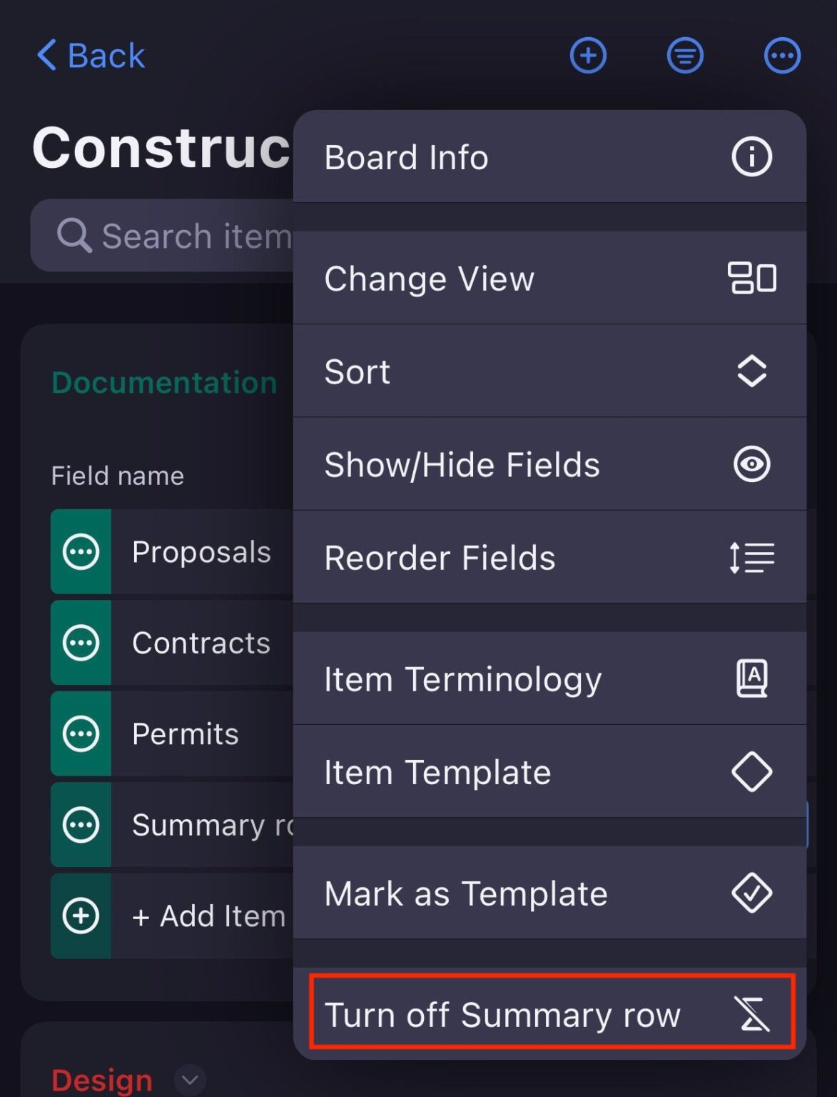 Summary Row - Plaky Help