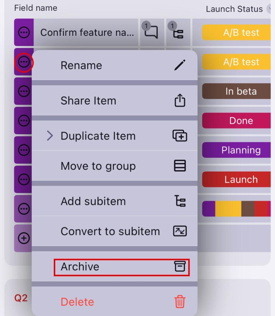 Archive section - Plaky Help