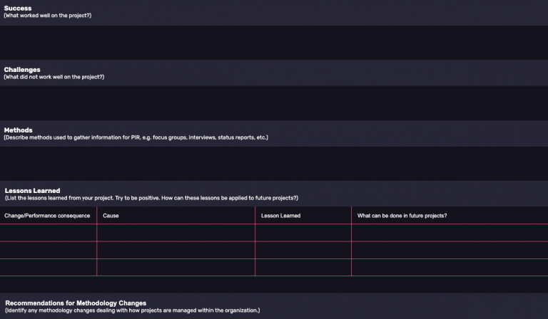 Post-implementation review in project management