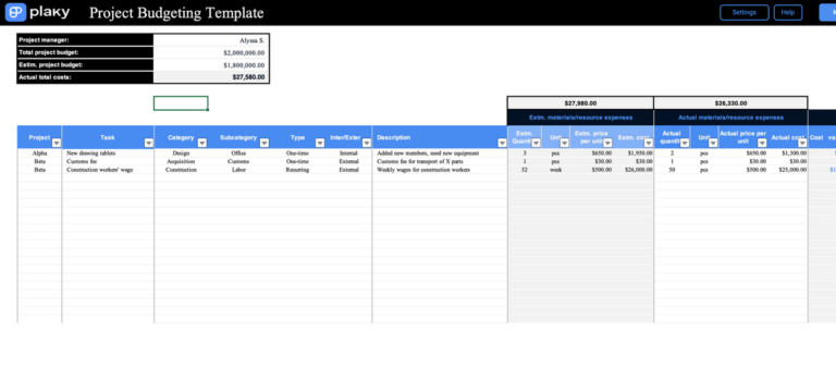 Top 16 Free Automated Project Management Excel Templates