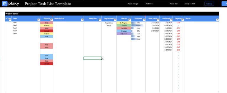 Top 16 Free Automated Project Management Excel Templates